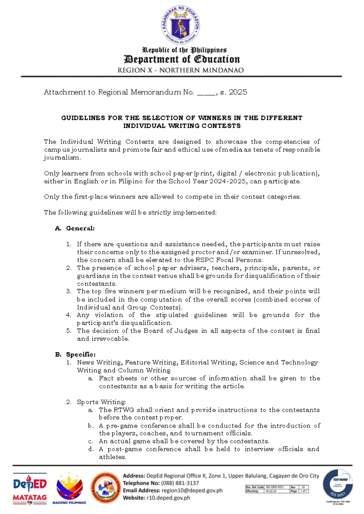 RSPC 2025: Guidelines for Individual Writing Contests - Studocu