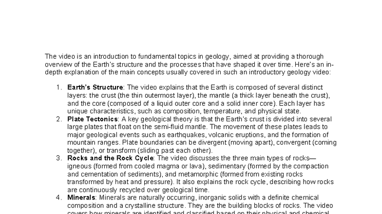 Geoenviro Study Guide: Intro to Geology Concepts and Processes - Studocu