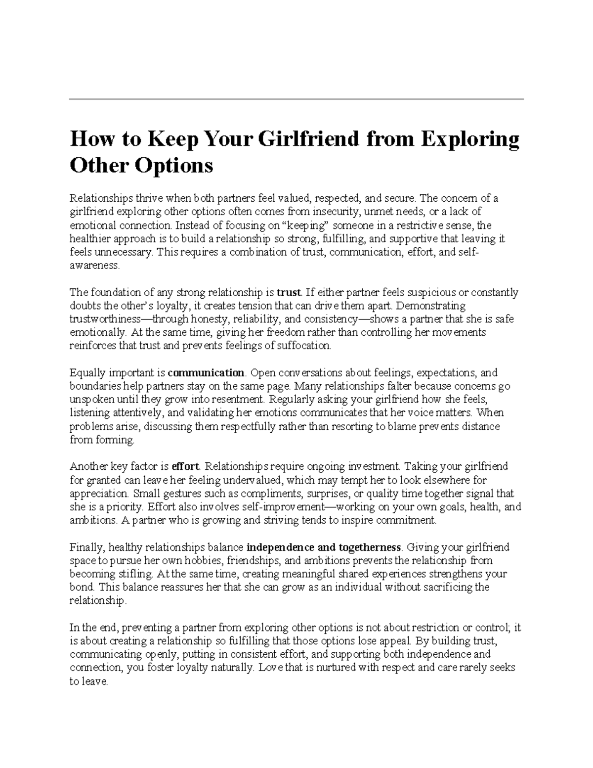 Building Strong Relationships: Tips for Valuing Your Partner - Studocu