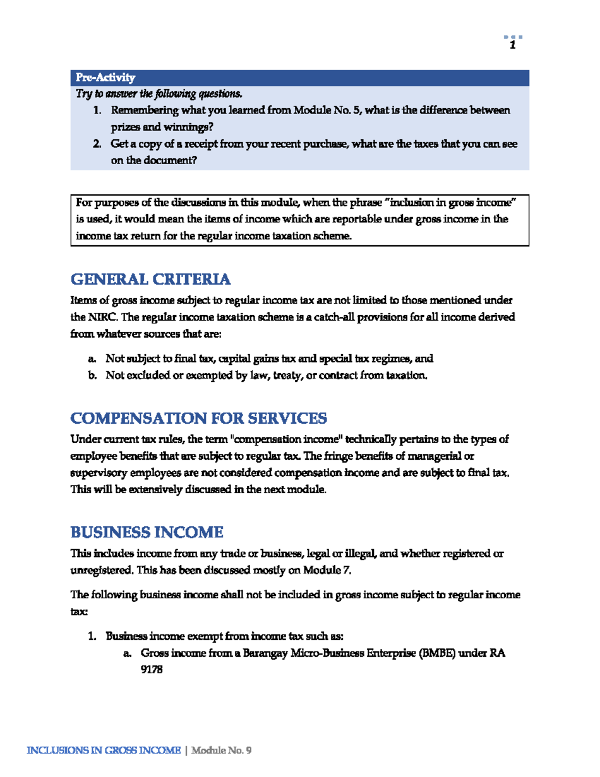Module 9 - ////// - 1 Try to answer the following questions. 1 ...