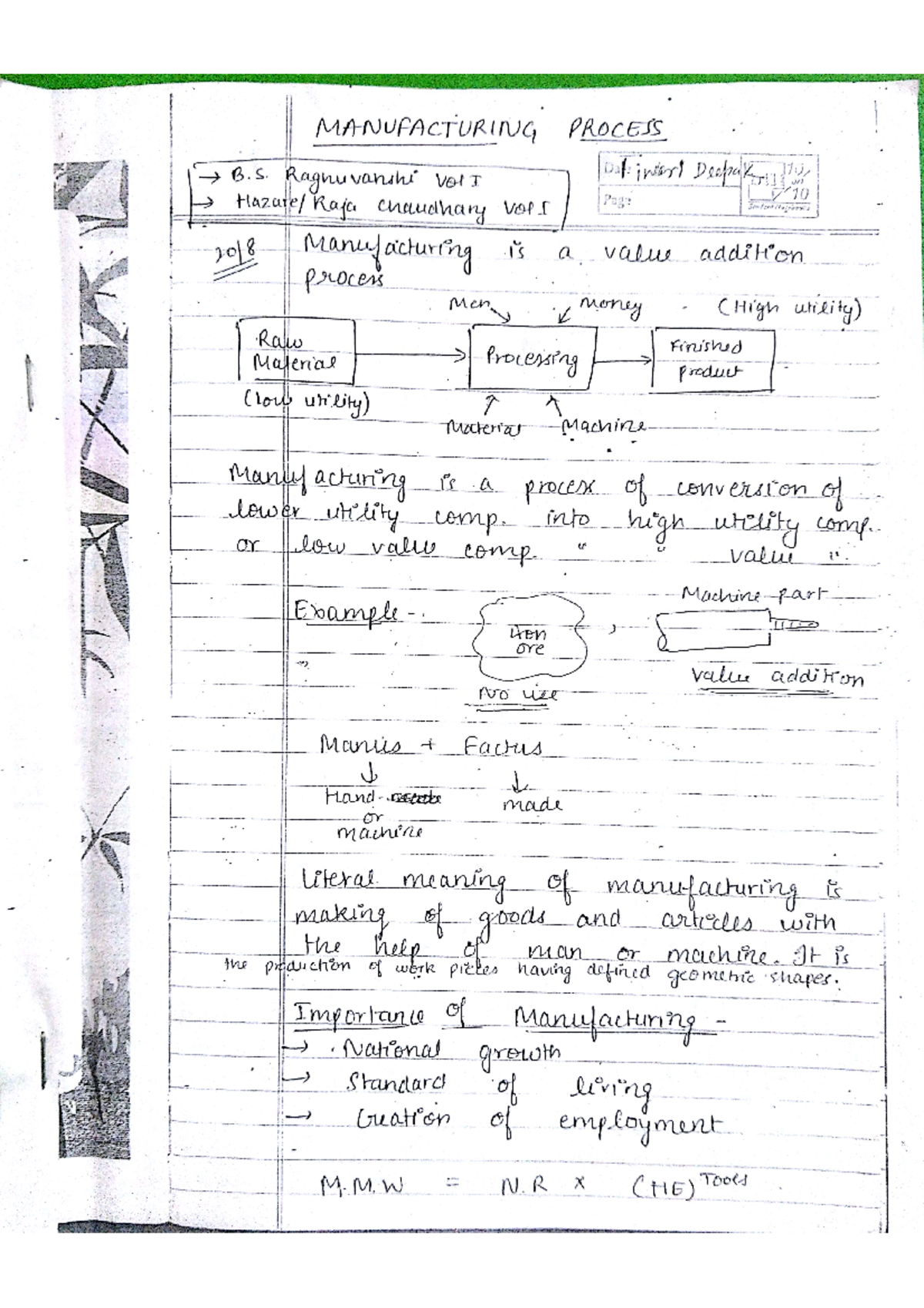 MP units 1 - These are complete notes for Unit-1 of Manufacturing ...
