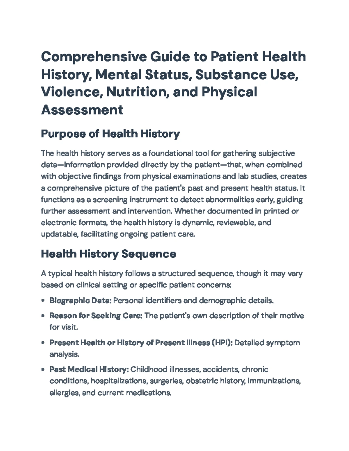 Chapter 4 - the complete health history - The nurse is preparing to ...