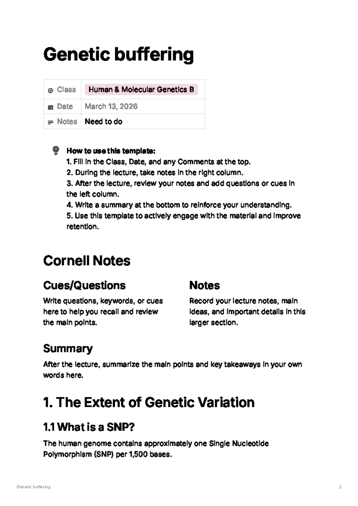 Lecture Notes on Genetic Buffering in Human Genetics - Studocu