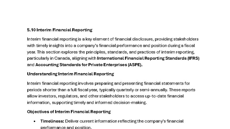 5.10 Interim Financial Reporting: Principles & Practices in Canada ...