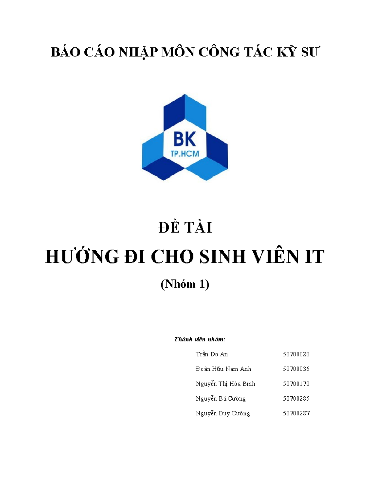 DE TAI NHAP MON LAP TRINH - BÁO CÁO NHẬP MÔN CÔNG TÁC KỸ SƯ ĐỀ TÀI ...