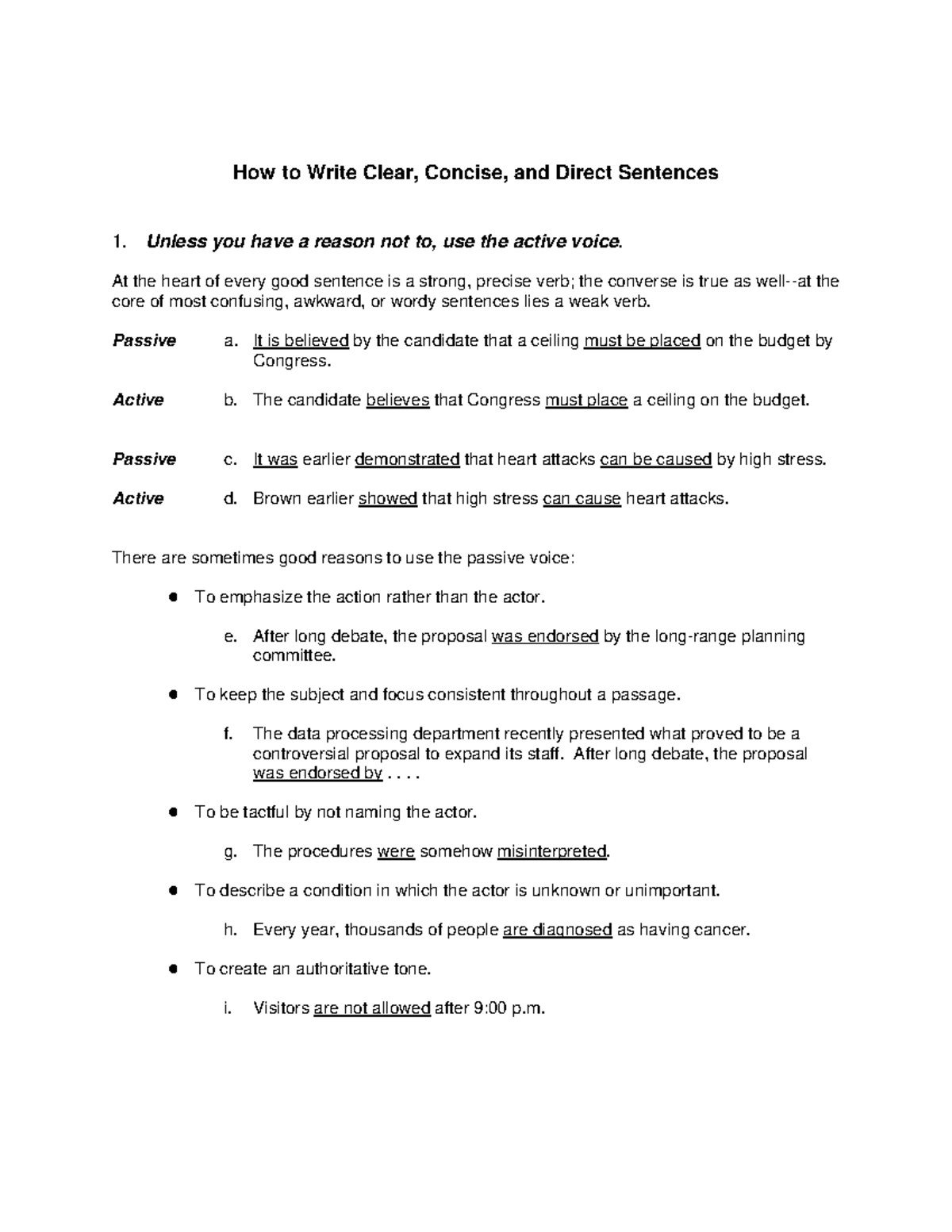 Clear, Concise, and Direct Sentences (ENG 101) - Studocu