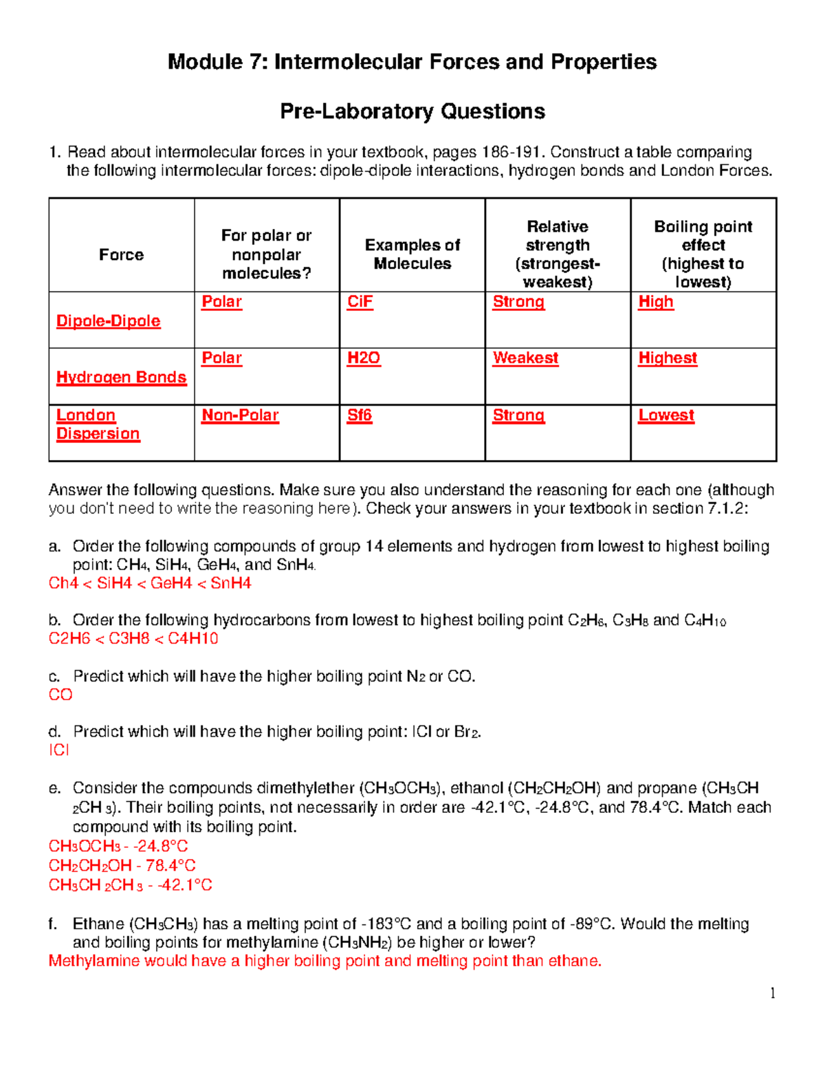Module 7: Intermolecular Forces & Properties - Pre-Lab to Post-Lab ...