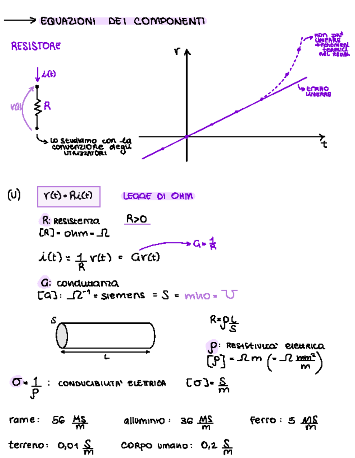Lezione 3: Equazioni dei Circuiti Elettrici e Legge di Ohm - Studocu