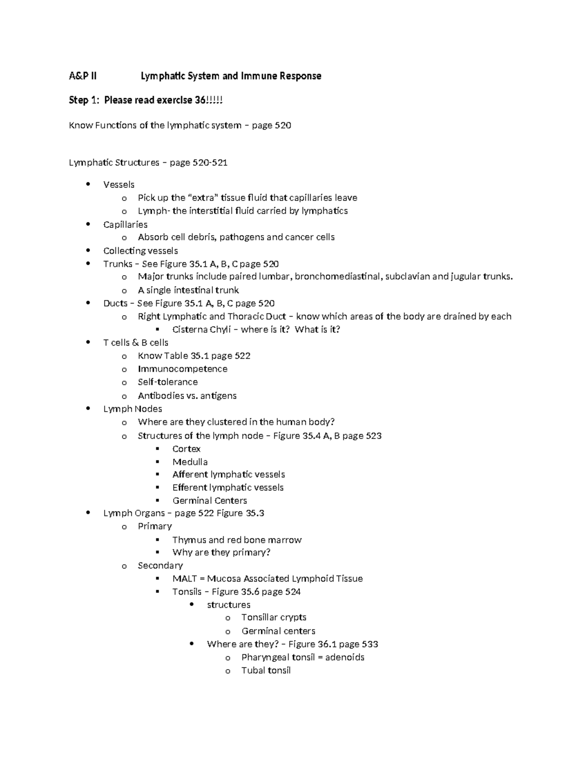 A&P II: Lymphatic System & Immune Response Study Guide - Studocu