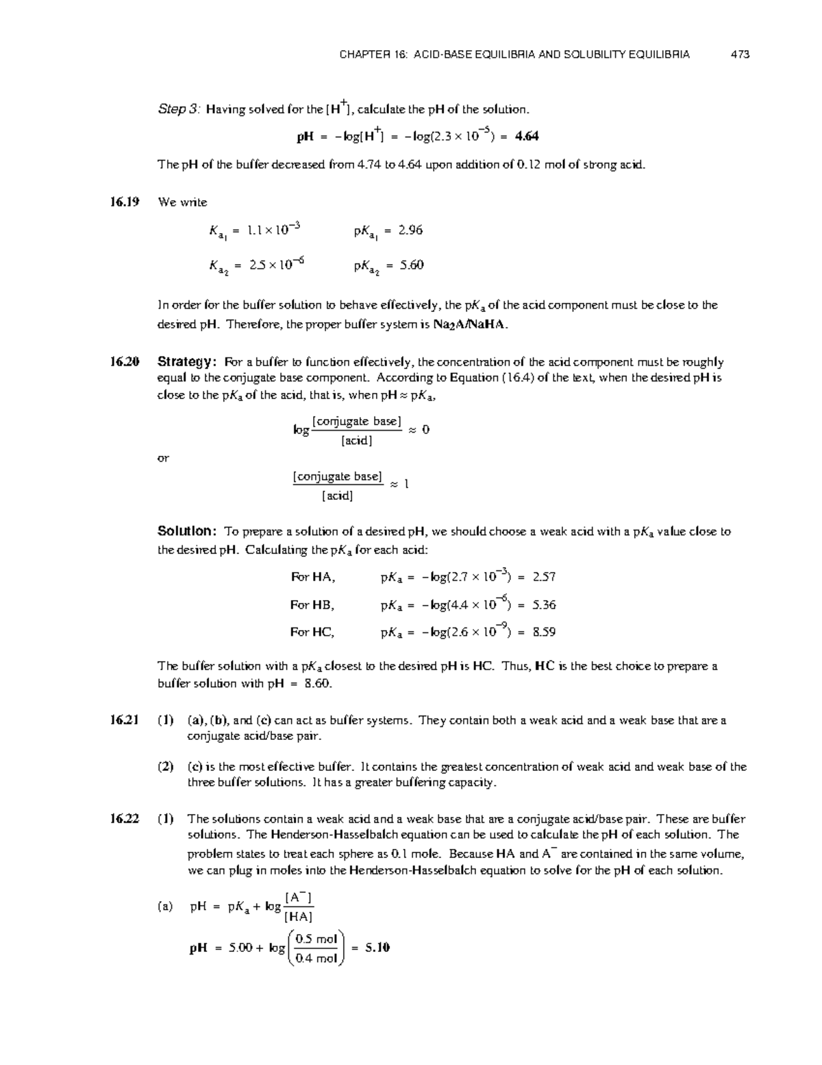 CH 16: Equilibria & Solubility Equilibria - pH Calculations & Buffers ...