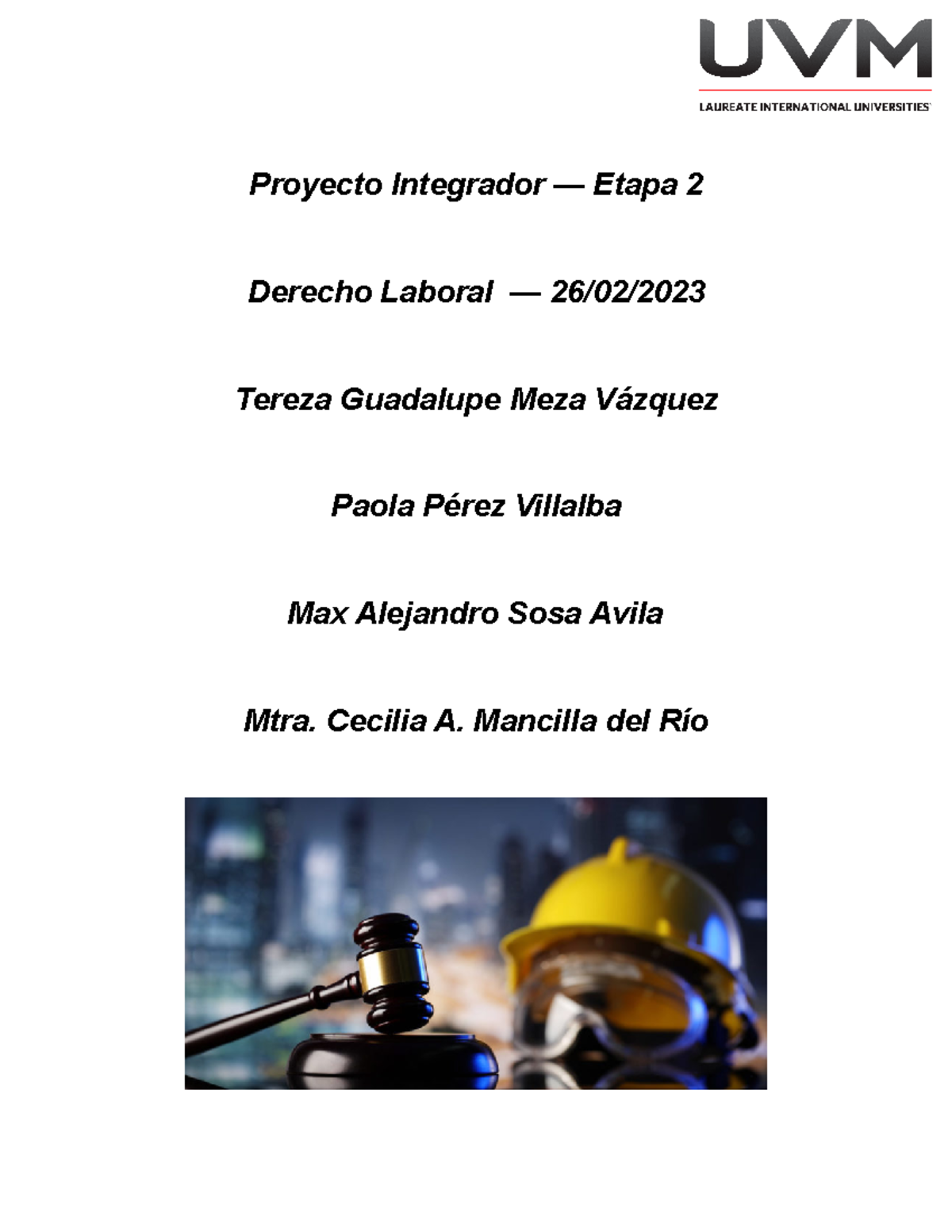 A7 EQ10 - Proyecto Integrador: Contrato Laboral y Finiquito - Studocu