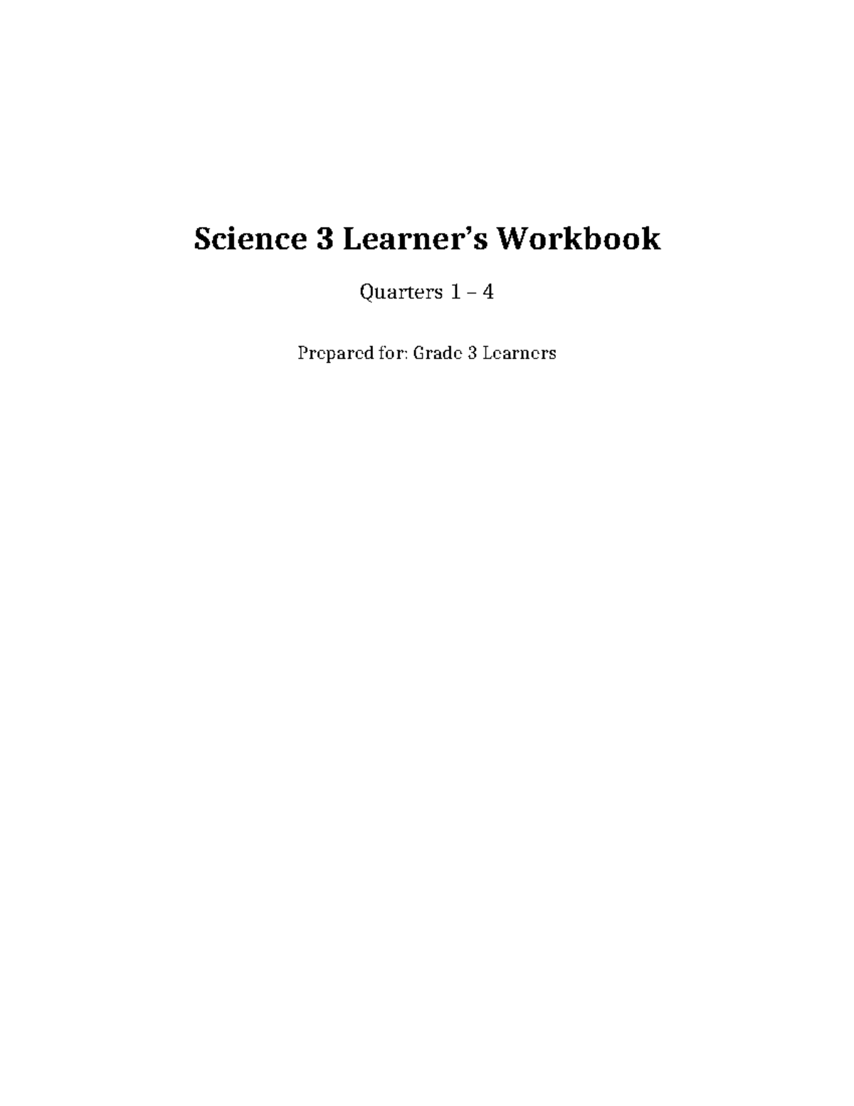 Science 3 Workbook: Full Year Activities & Topics Overview - Studocu