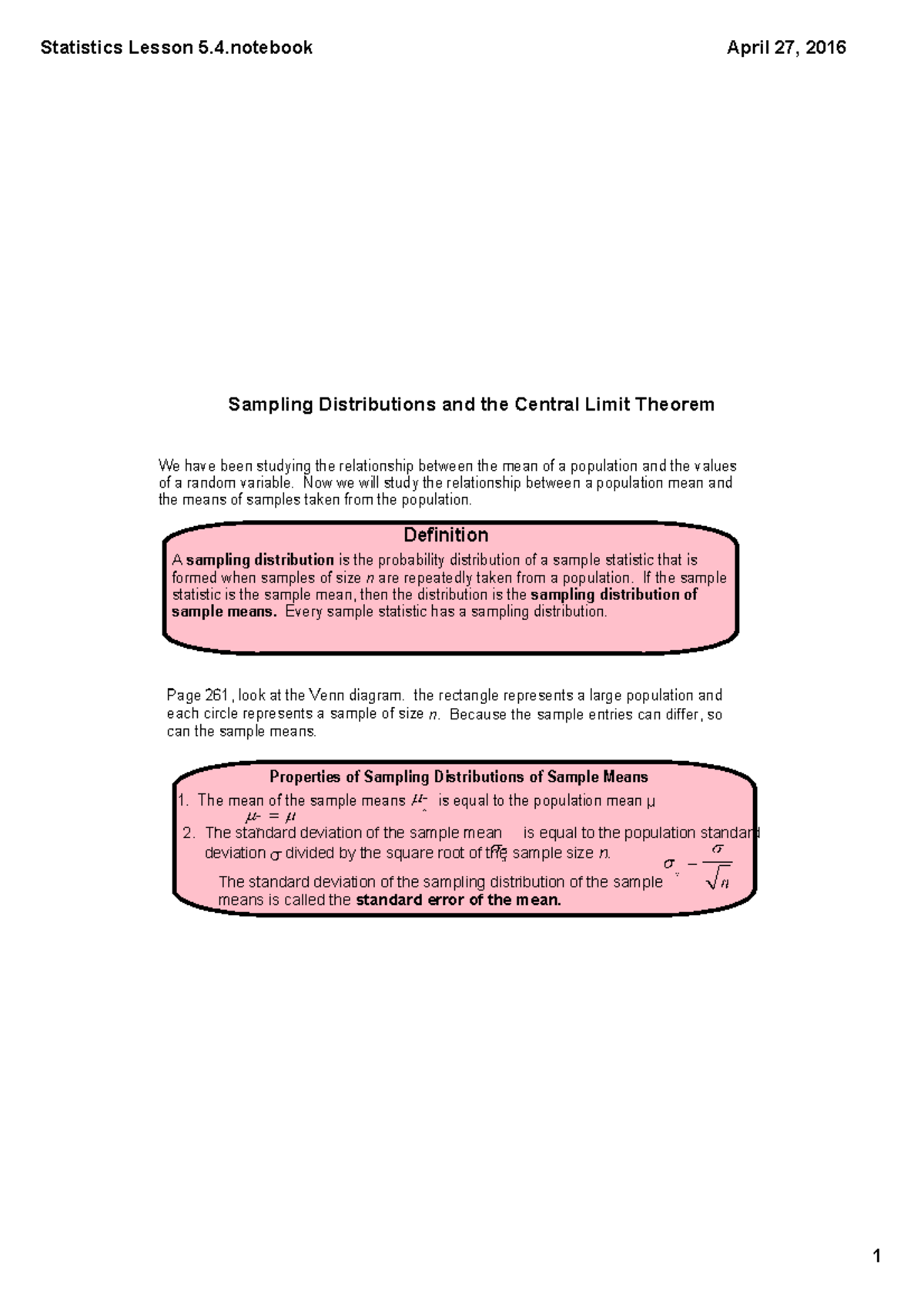 Statistics 5 - Lecture Notes: Sampling Distributions & CLT - Studocu