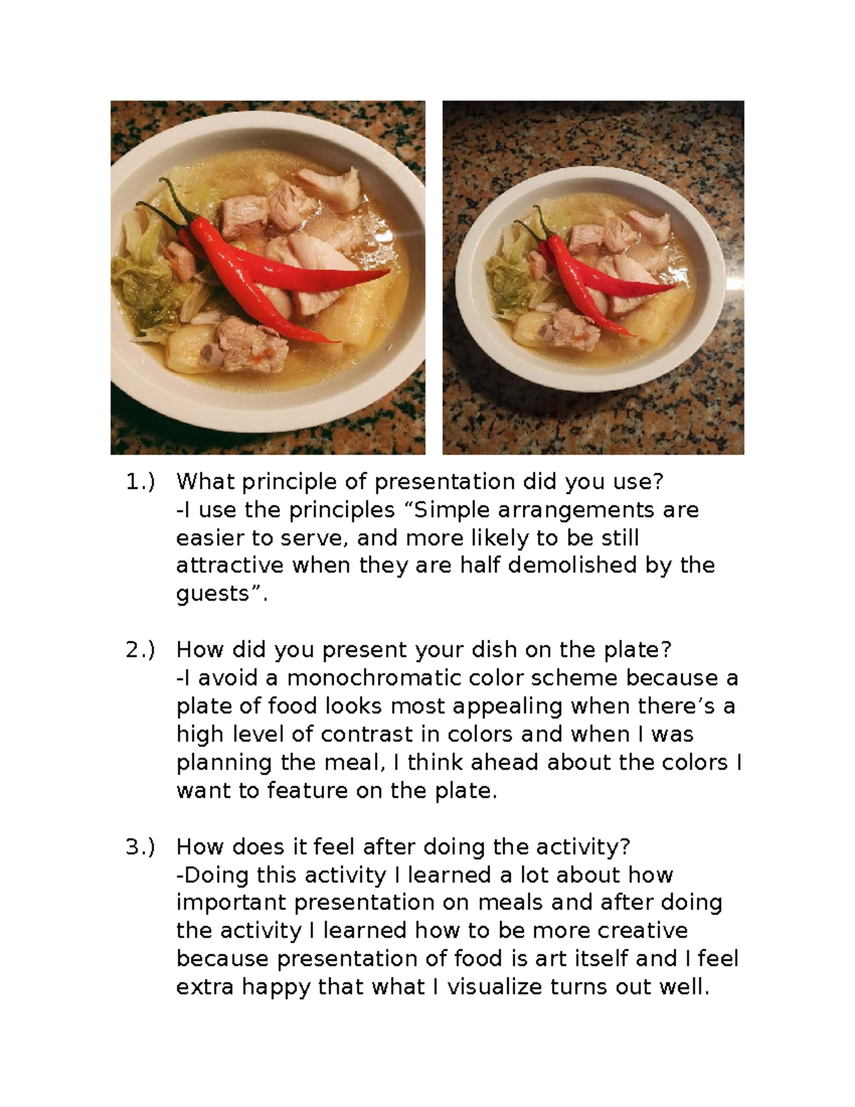 Culinary Presentation Principles: Enhancing Food Aesthetics - Studocu