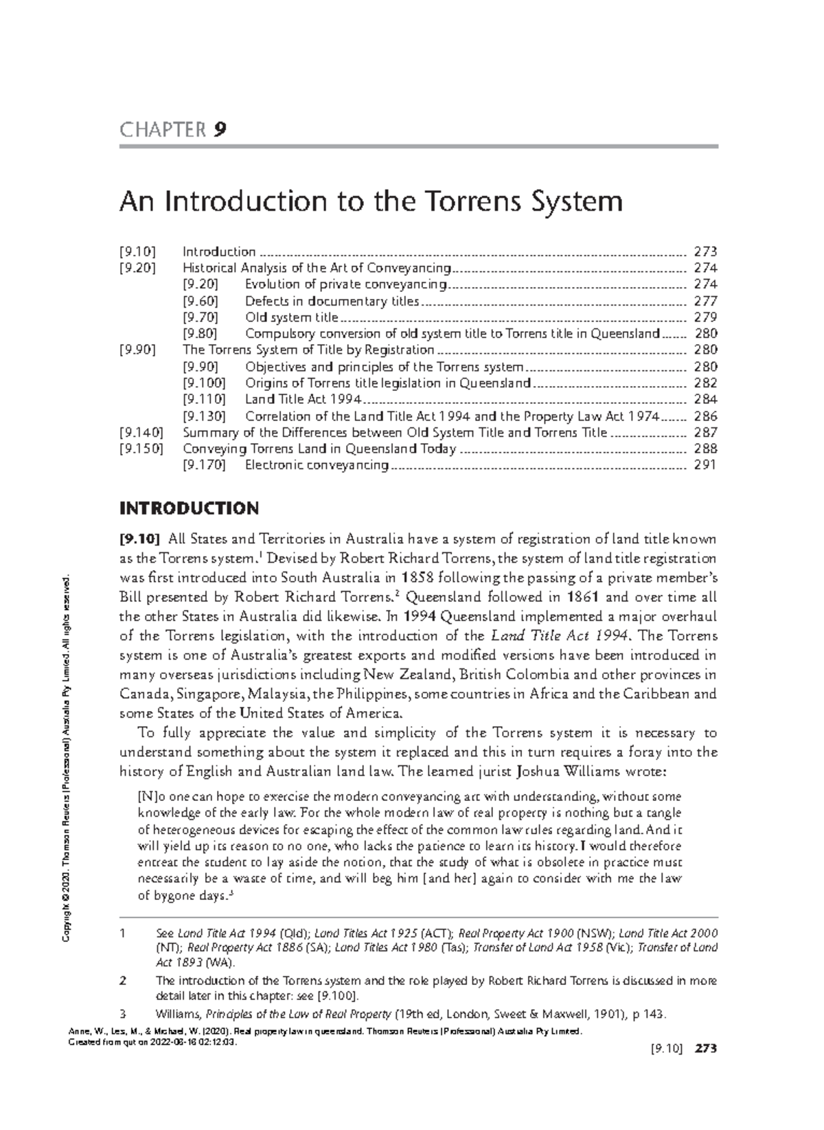 Introduction to the Torrens System - Real Property Law (9) Queensland ...