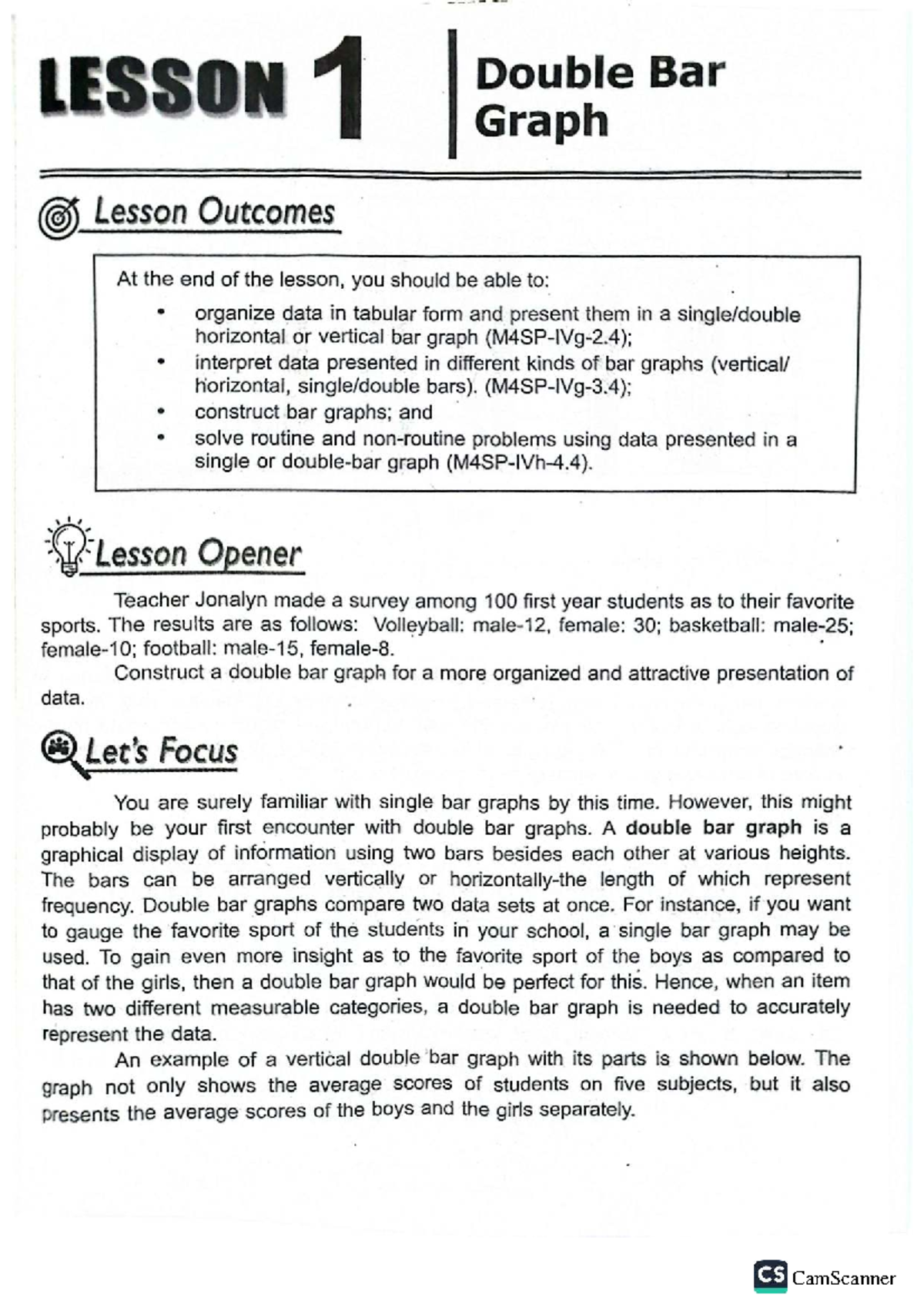 Chapter 9: Statistics and Probability - Understanding Double Bar Graphs ...