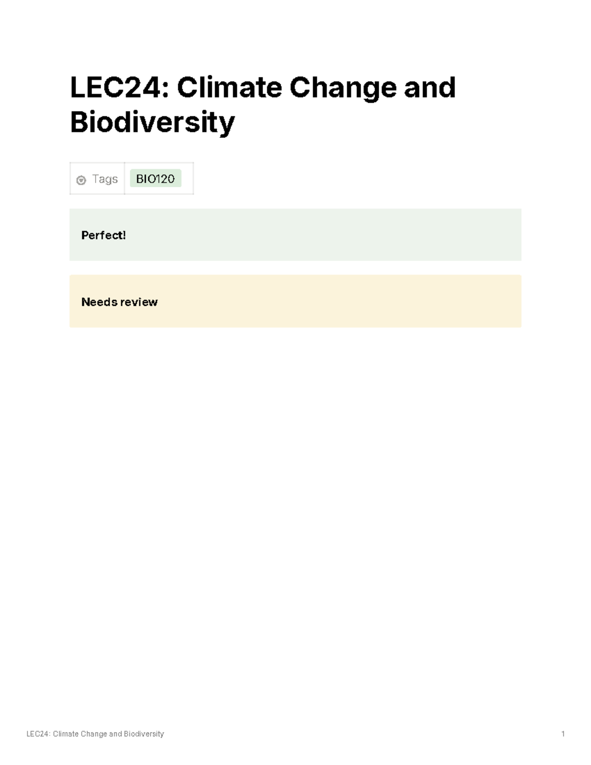LEC24 Climate Change and Biodiversity - .. all major global environmental change drivers what is ...
