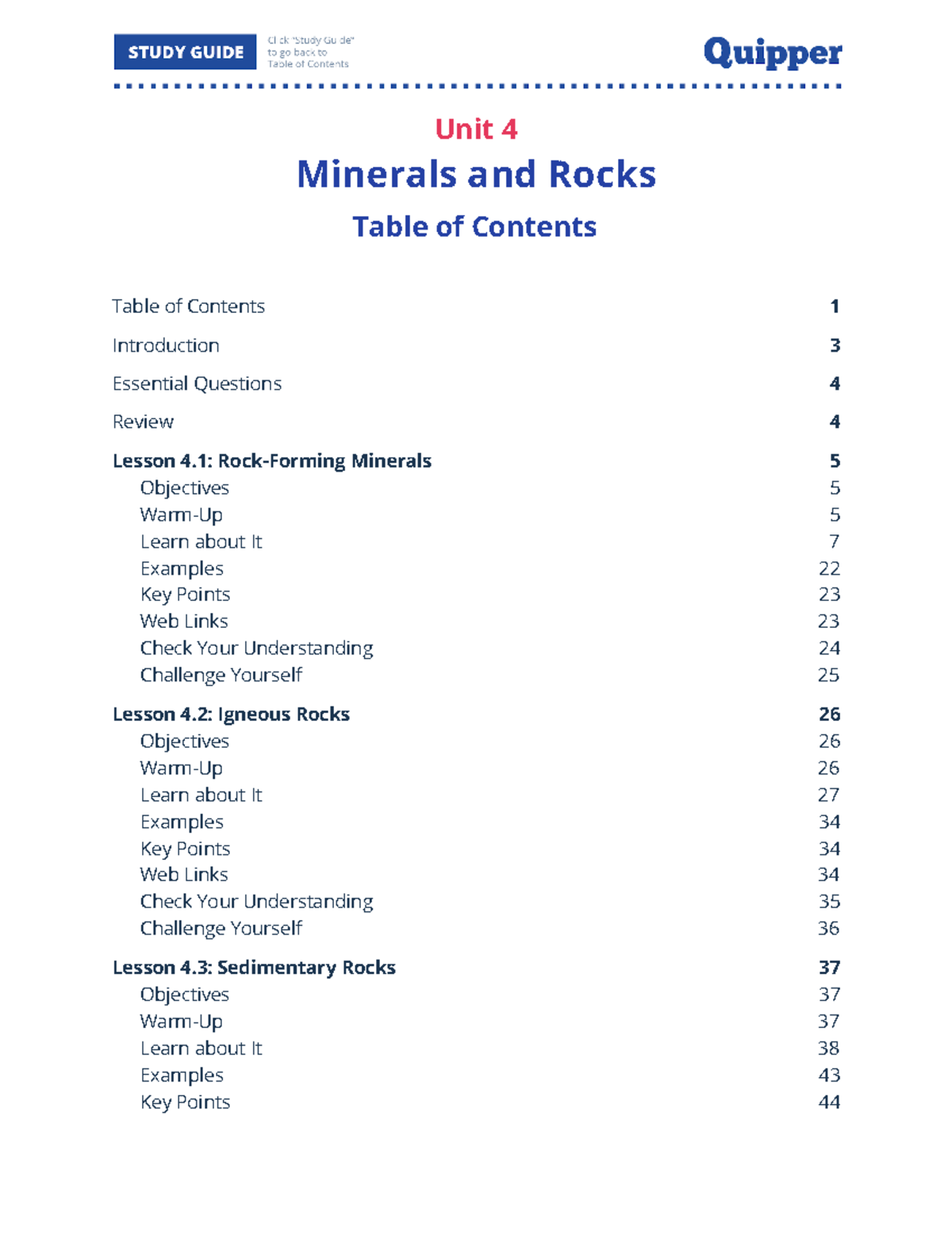 Earth Science Unit #4: Understanding Minerals and Rocks - Studocu