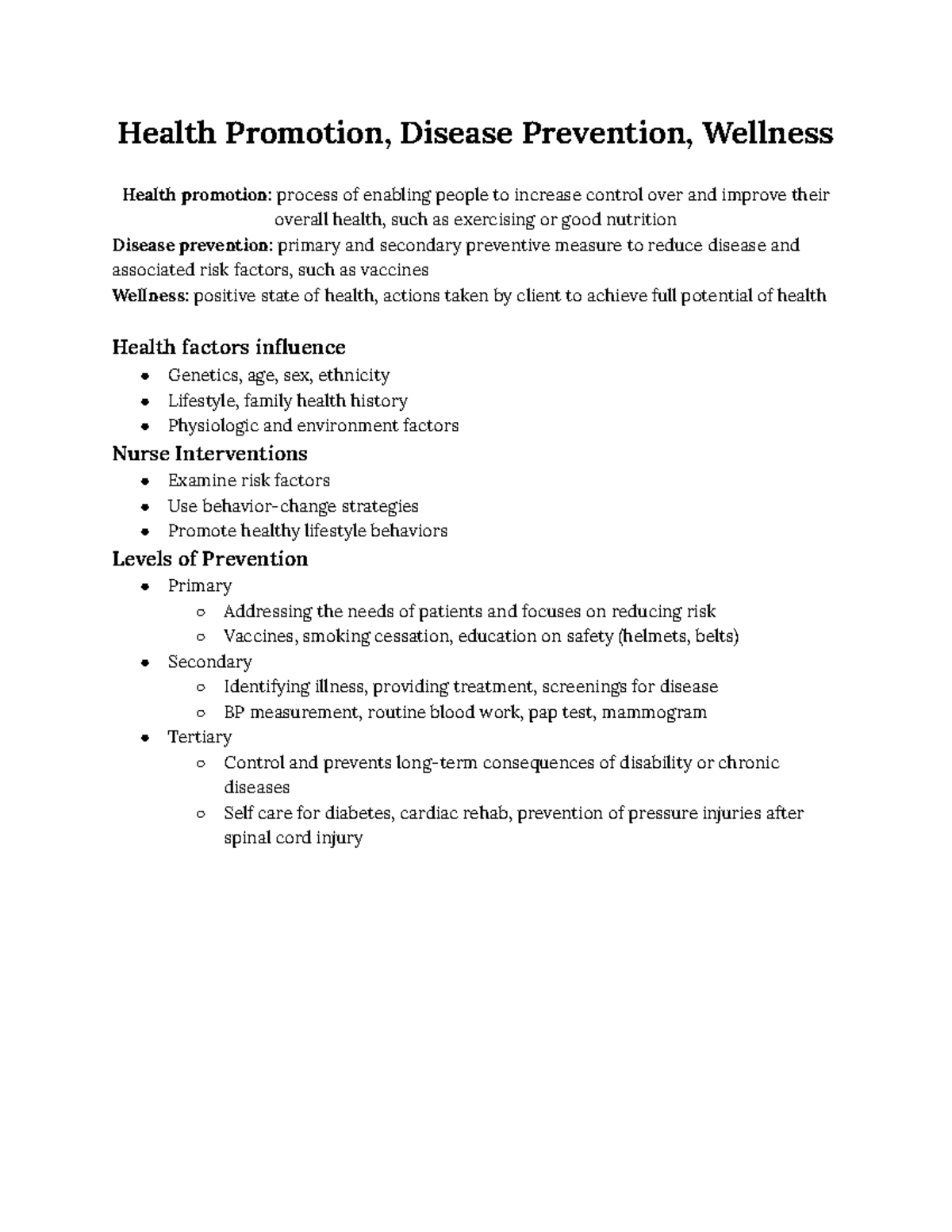 Health Promotion and Disease Prevention: Interventions & Wellness ...
