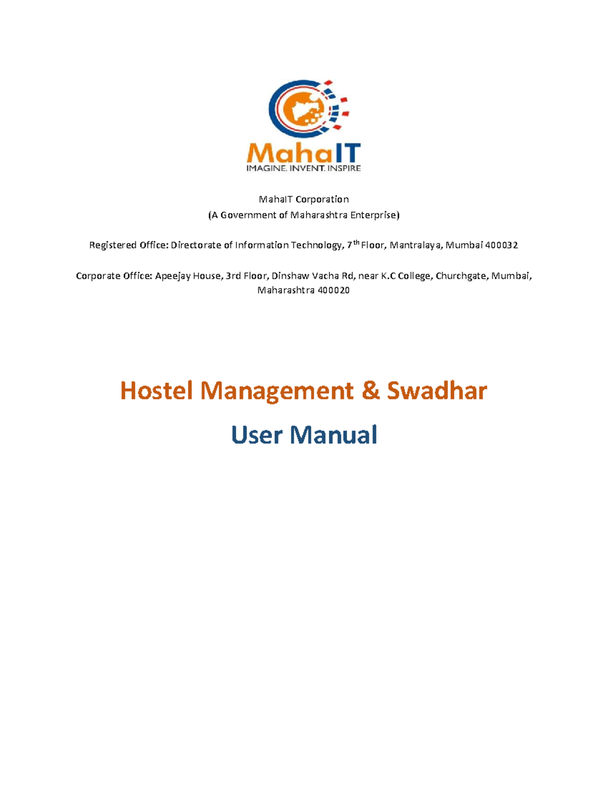 User Manual.03d8b791088494540 d43 - MahaIT Corporation (A Government of ...