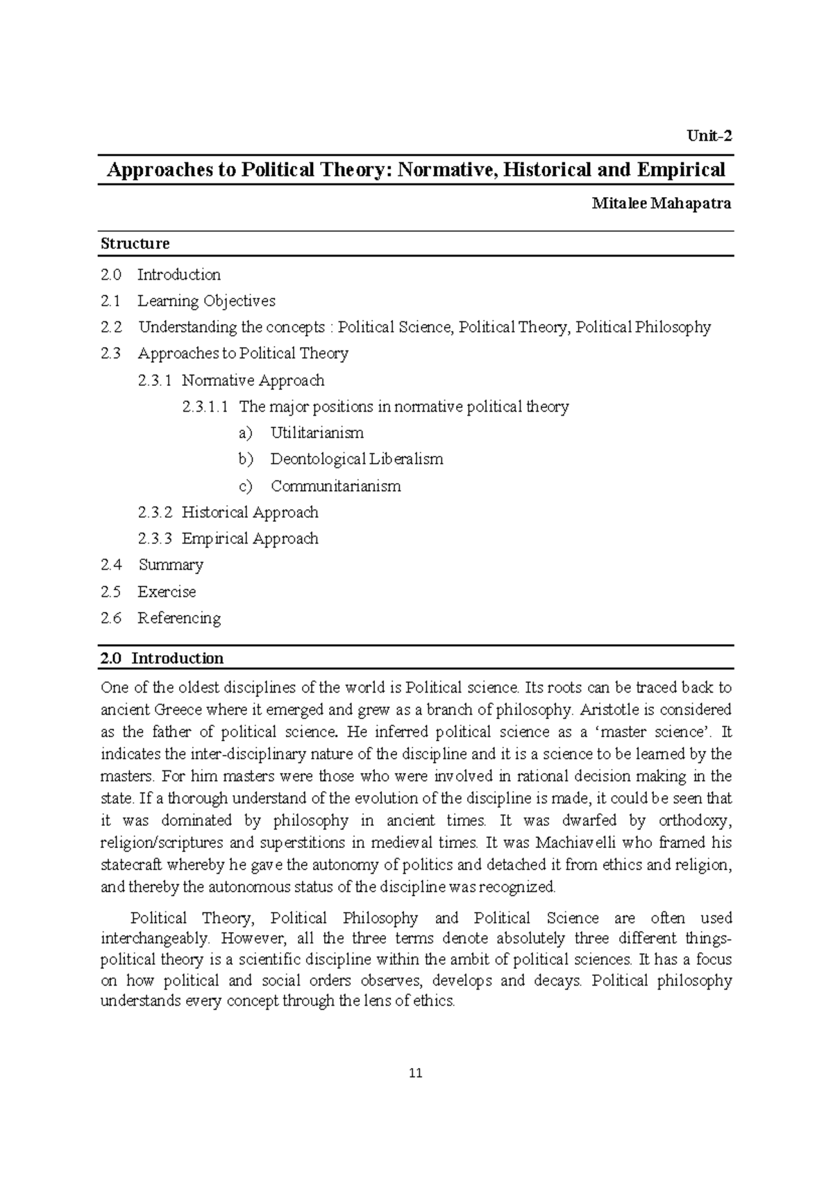 Unit 1-5: Understanding Political Theory Approaches - Normative ...