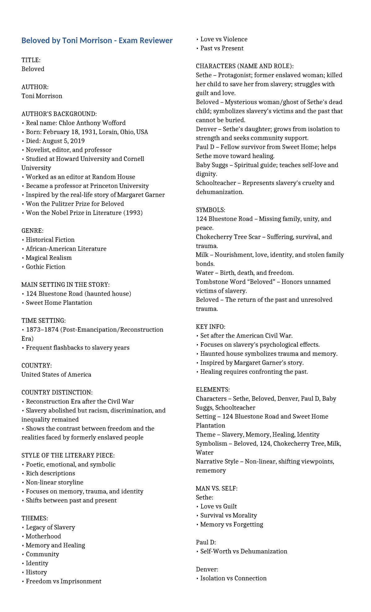 Beloved (ENG 101) Final Exam Study Guide on Toni Morrison - Studocu