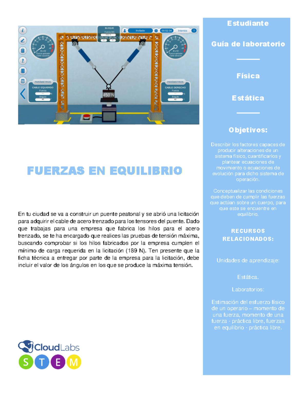 Guía de Laboratorio: Fuerzas en Equilibrio - Física 101 - Studocu