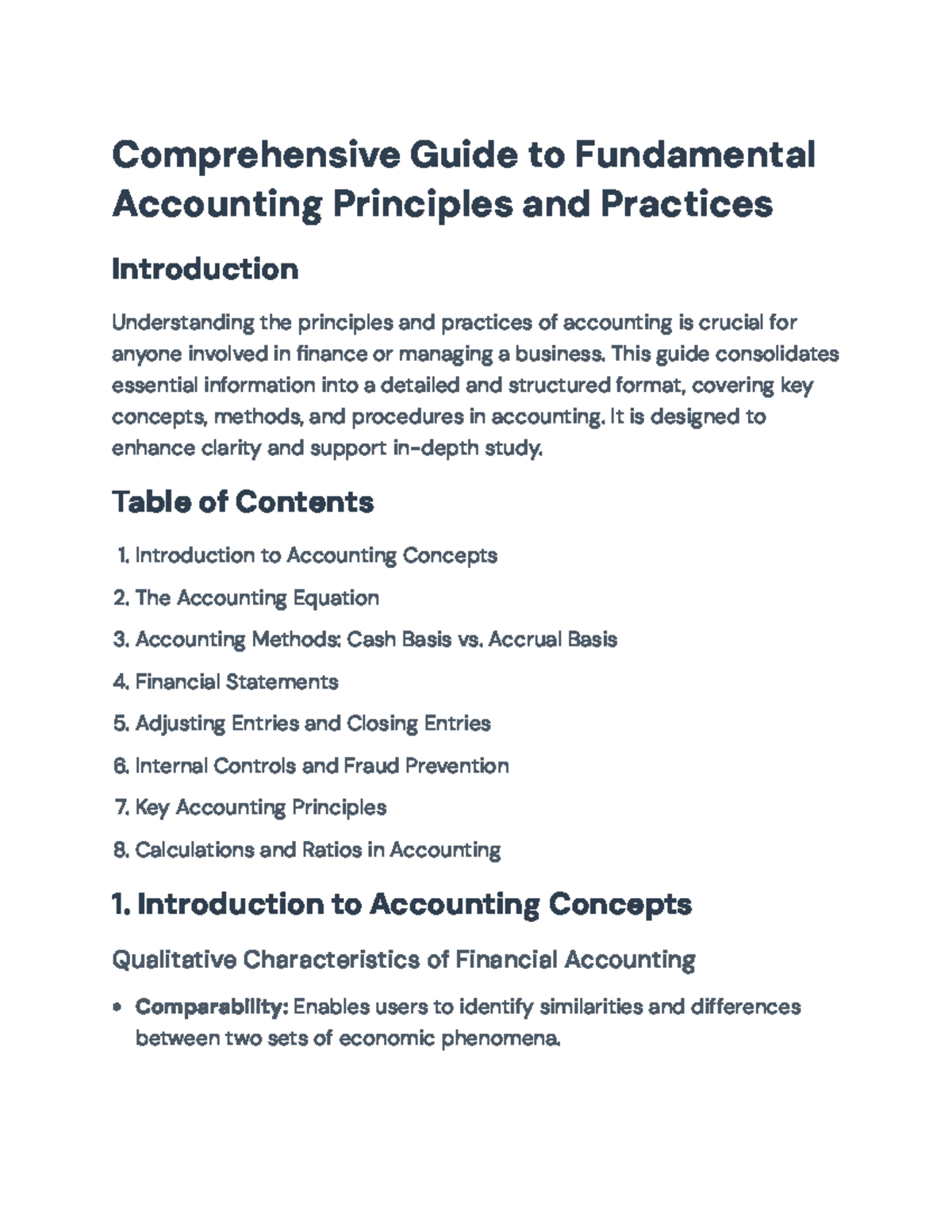 Comprehensive Guide to Accounting Principles and Practices ...