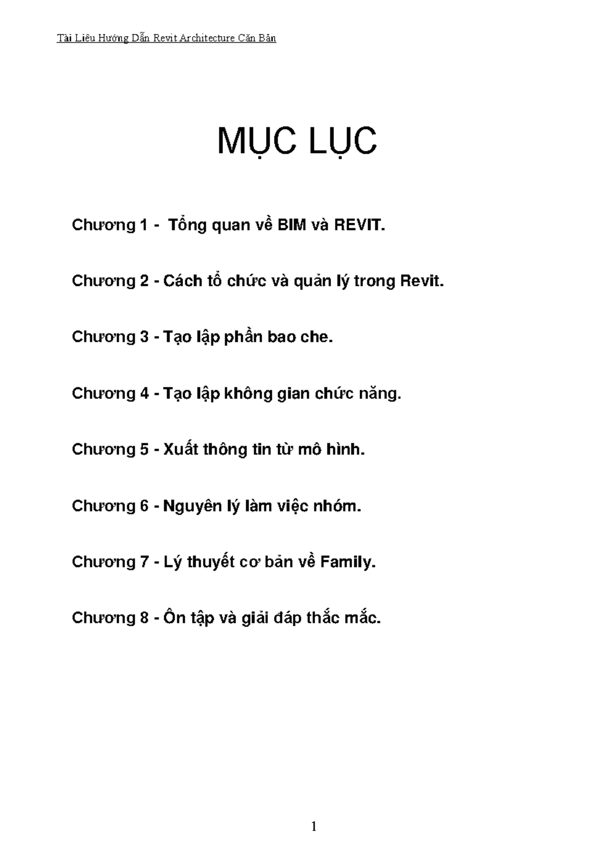 Giáo Trình Revit Architecture Căn Bản: Hướng Dẫn Chi Tiết và Mục Lục ...