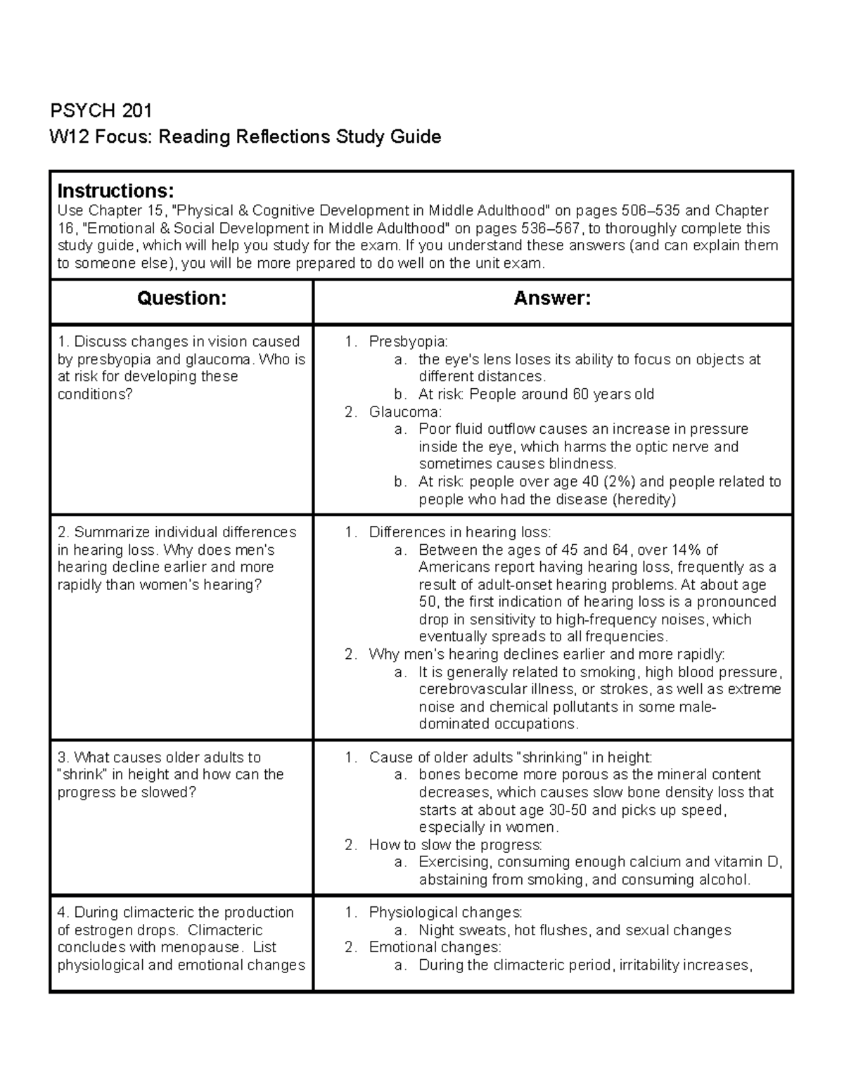 Psyc - doc - PSYCH 201 W12 Focus: Reading Reflections Study Guide ...