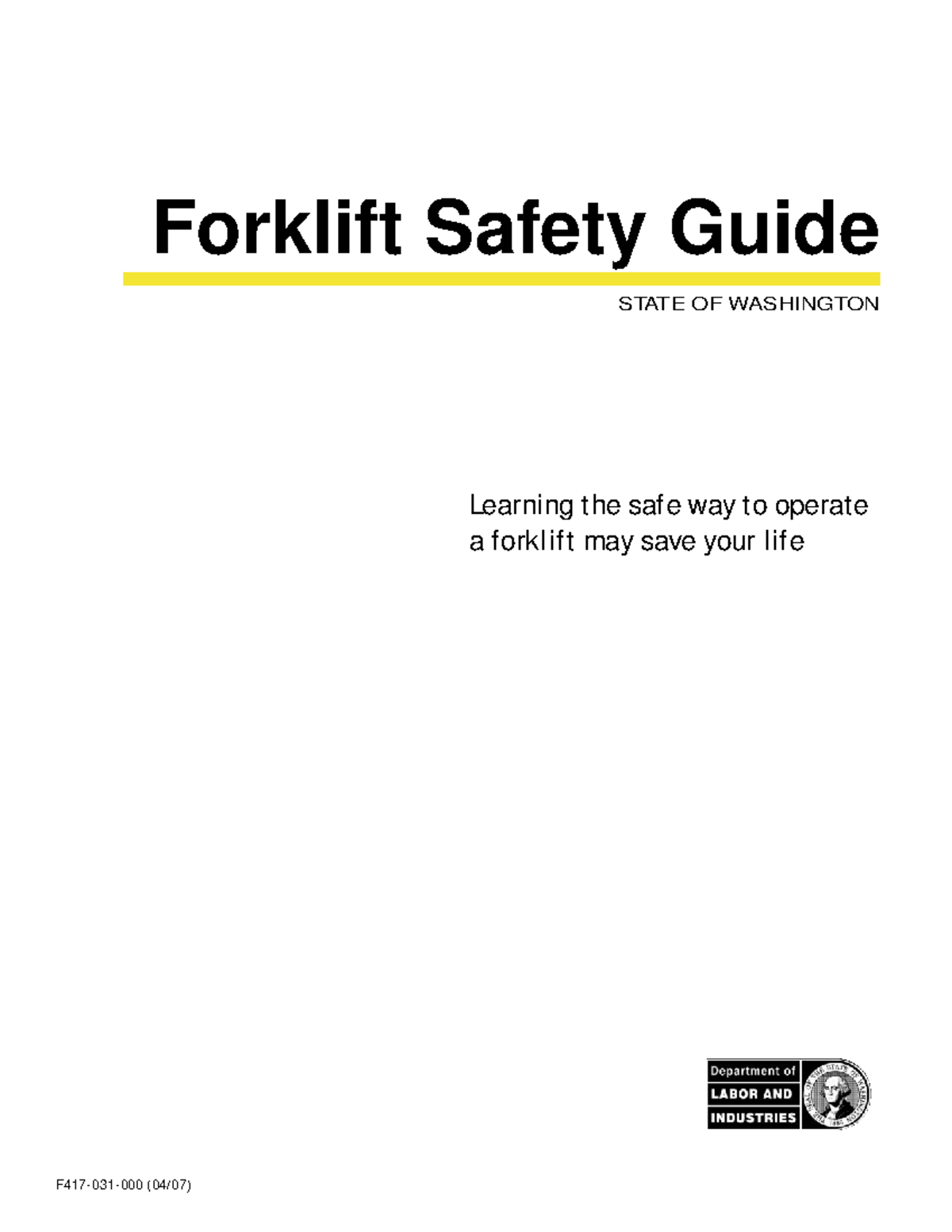 Forklift Safety Guide - Learning the safe way to operate a forklift may ...