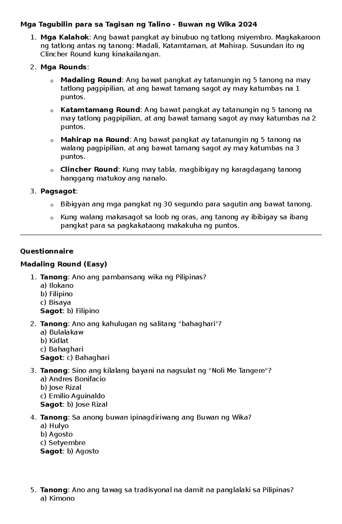 Panalangin para sa Buwan ng Wika: Pagdiriwang at Pagsasama - Studocu