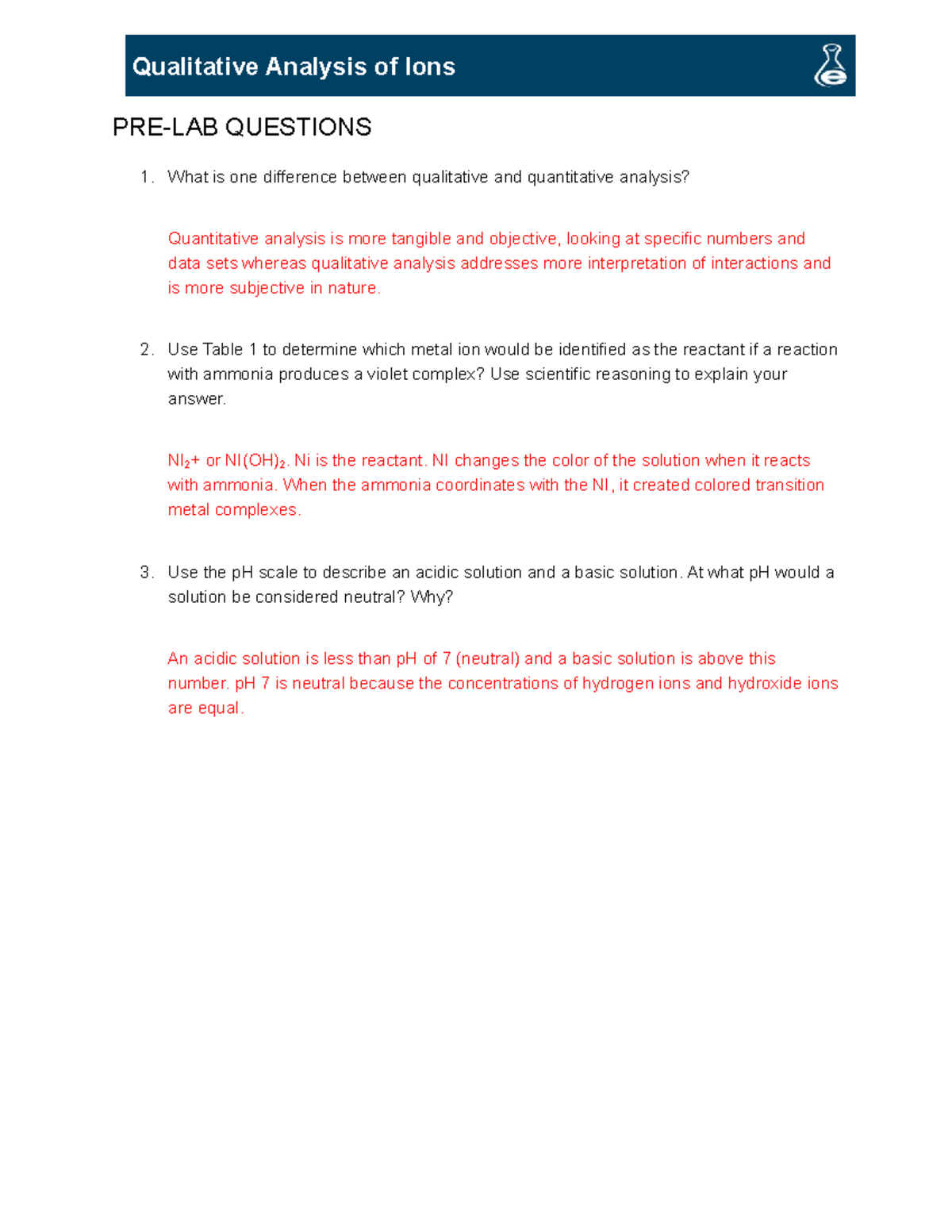 CHEM 5 LAB5 - Practical on Qualitative Analysis and Reactions - Studocu