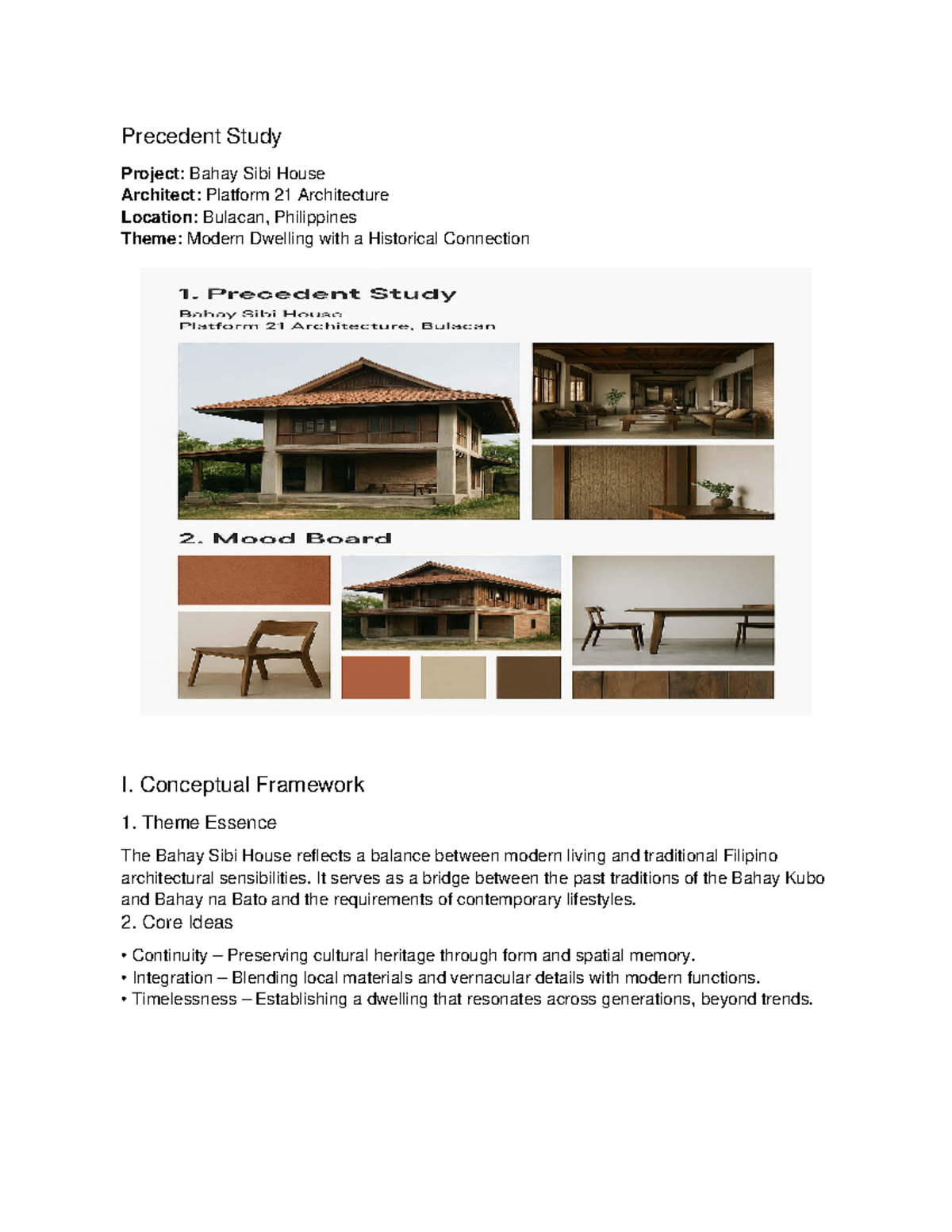 Bahay Sibi House Precedent Study: Modern Meets Tradition - Studocu