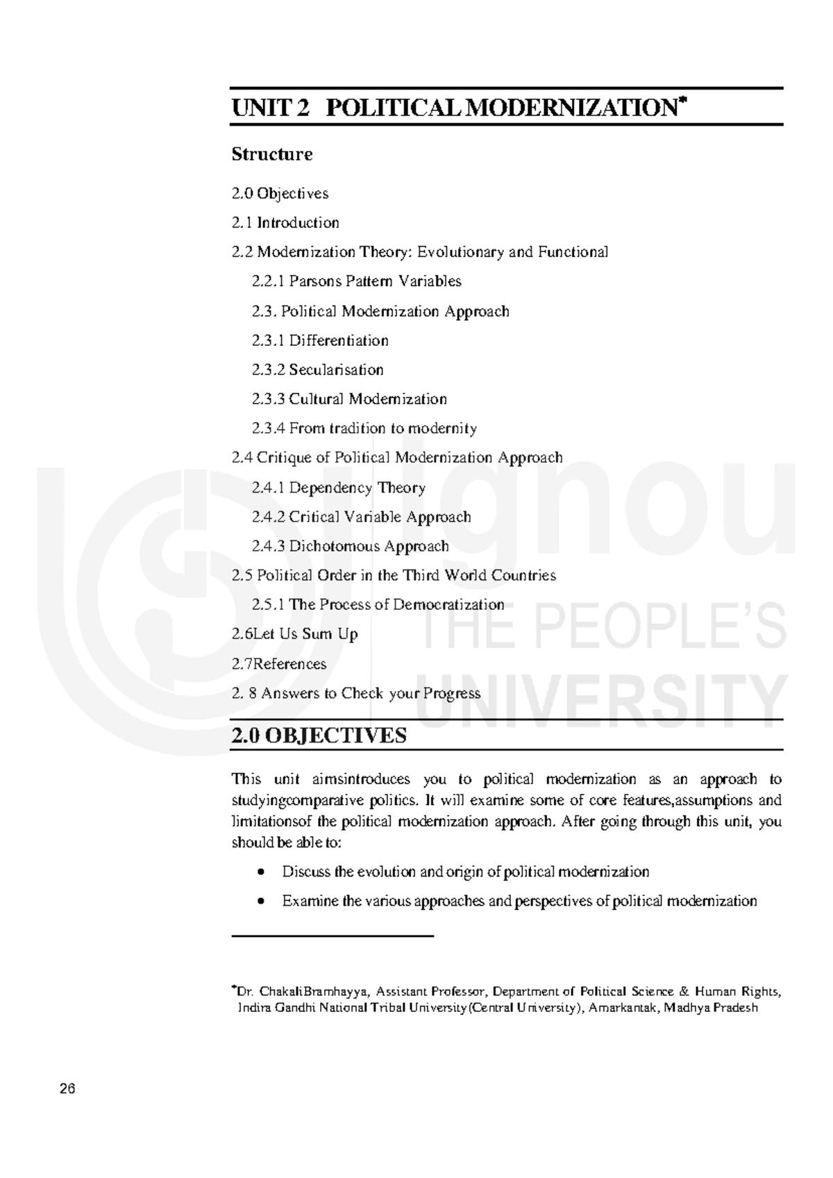 Unit 2: Political Modernization Approaches in Comparative Politics ...