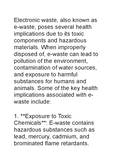 [Solved] How does electronic waste ewaste contribute to pollution ...