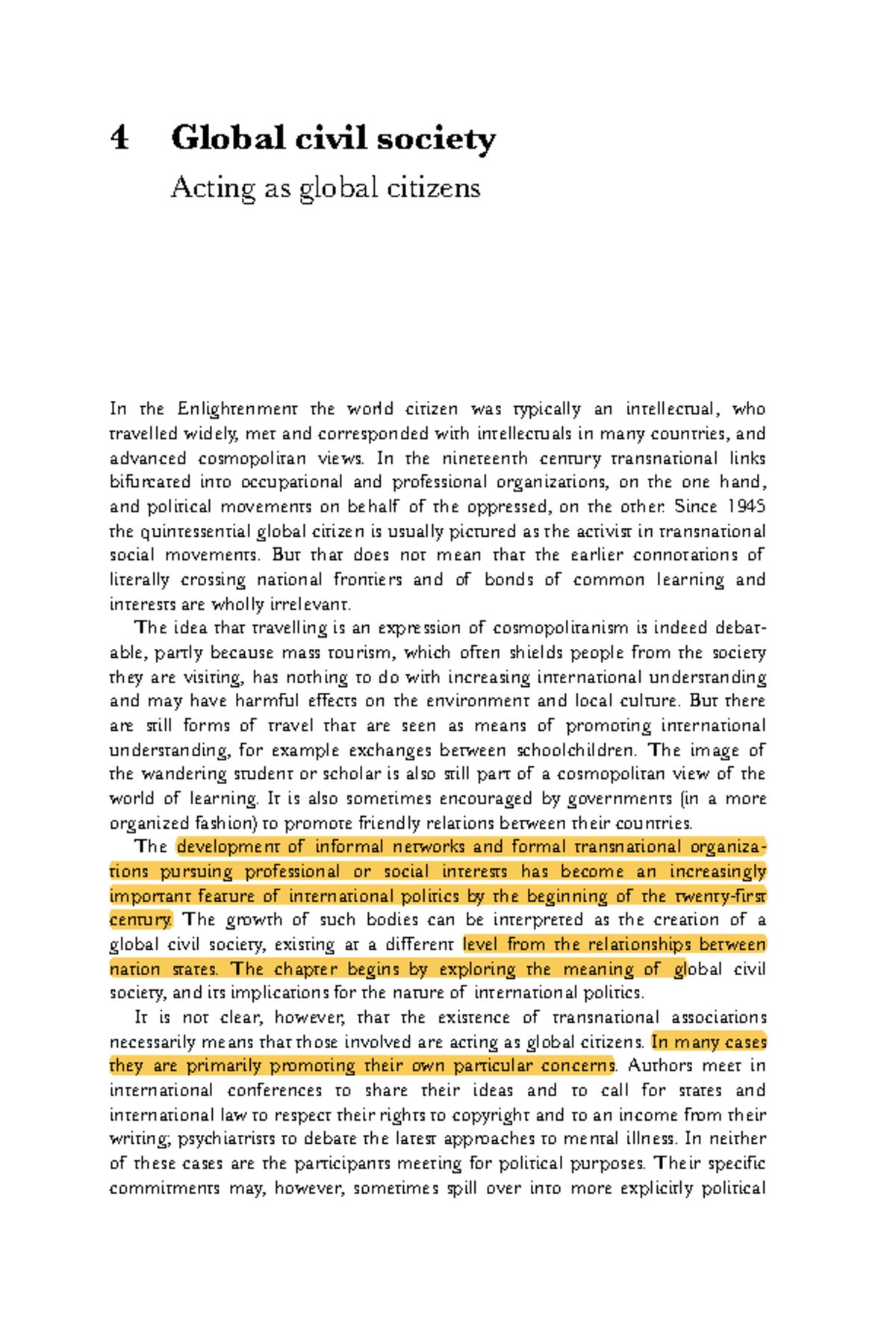 GR6: Understanding Global Civil Society and Citizenship - Studocu