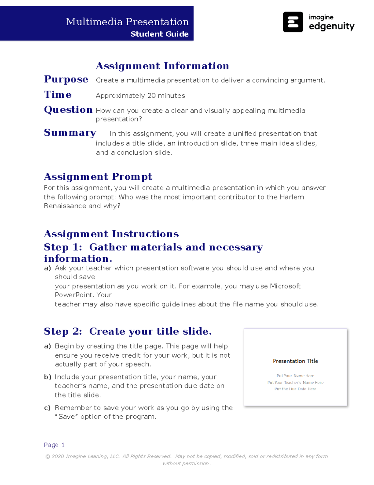 Multimedia Presentation Guide: Creating Compelling Arguments - Studocu