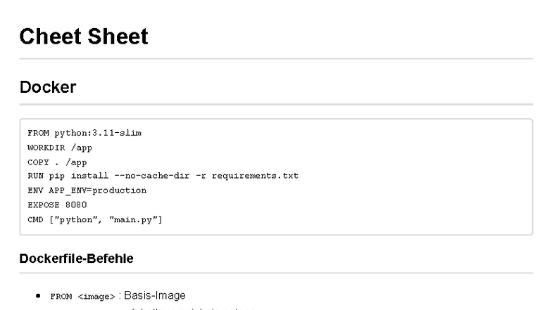 Docker Cheat Sheet: Essential Commands and Usage Guide - Studocu