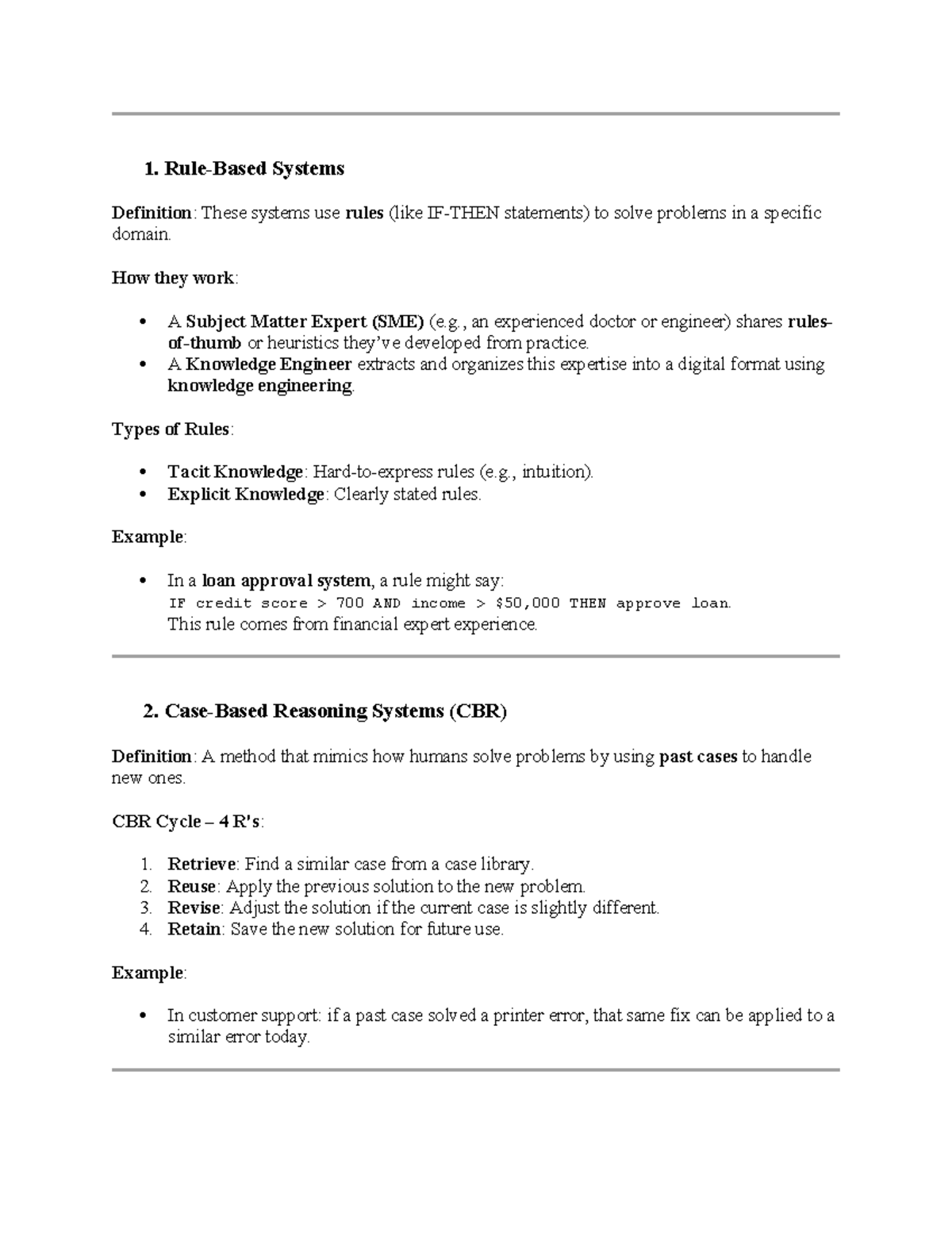 Chapter 6 - Knowledge-Based Systems and Case-Based Reasoning (CBR) - Studocu