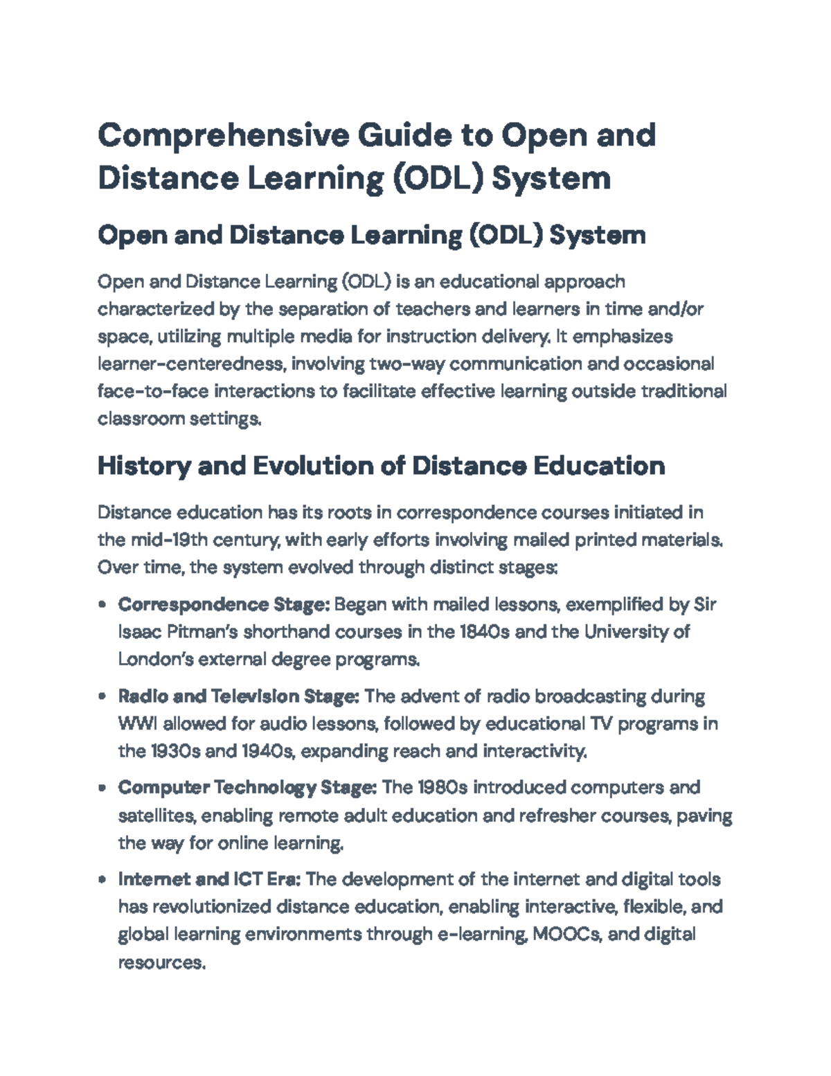 Comprehensive Guide on Open and Distance Learning (ODL) System - It ...