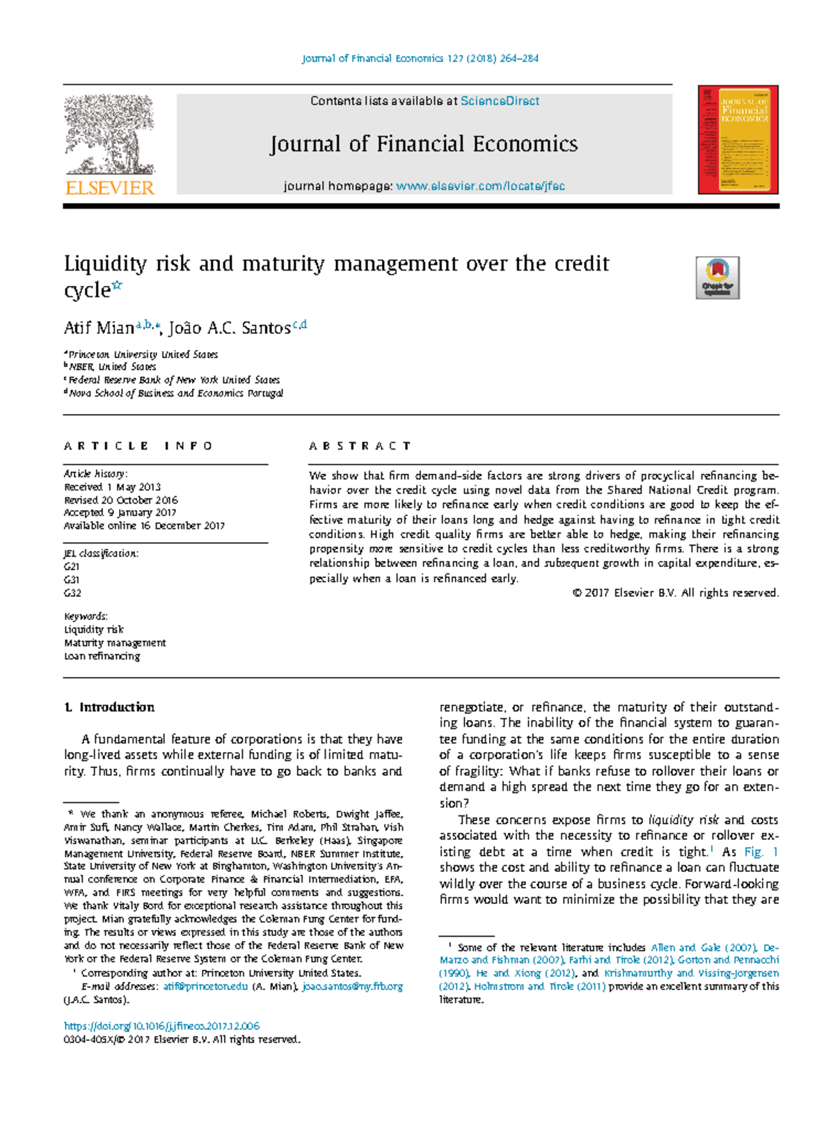 Liquidity Risk and Maturity Management in Credit Cycles: Dynamics of ...