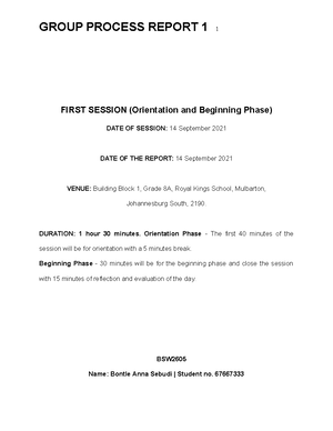 Comprehensive POE Report for BSW3705: Community Work & Case Studies ...