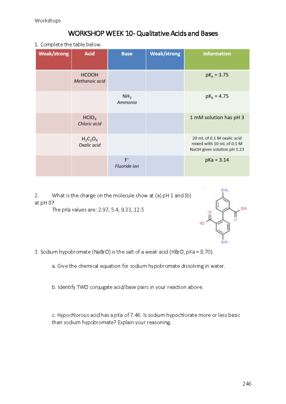 Workshop 10 2025: Qualitative Analysis of Acids and Bases - Studocu