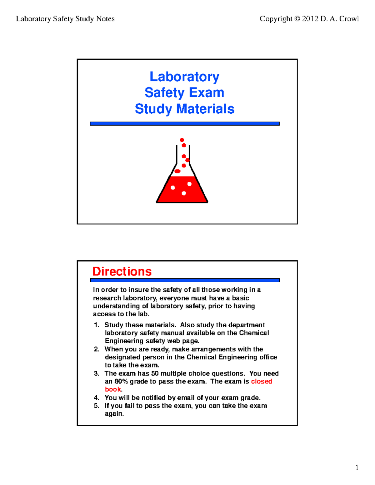 Lab Safety Study Notes - Laboratory Safety Exam Study Materials ...