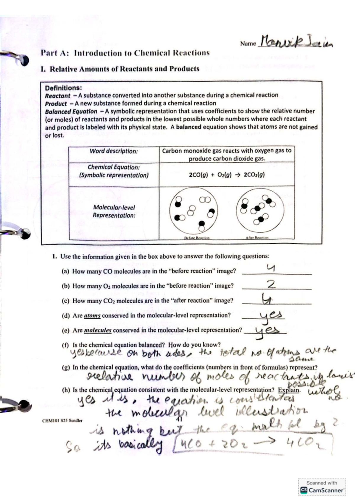 CHM101 S25 Final Exam: Introduction to Chemical Reactions Practice ...