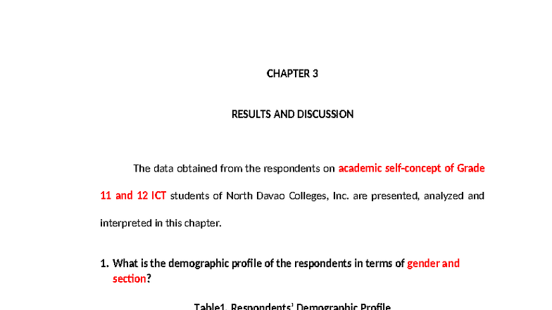 CHAPTER 3: RESULTS & DISCUSSION OF GRADE 11-12 ICT STUDY - Studocu