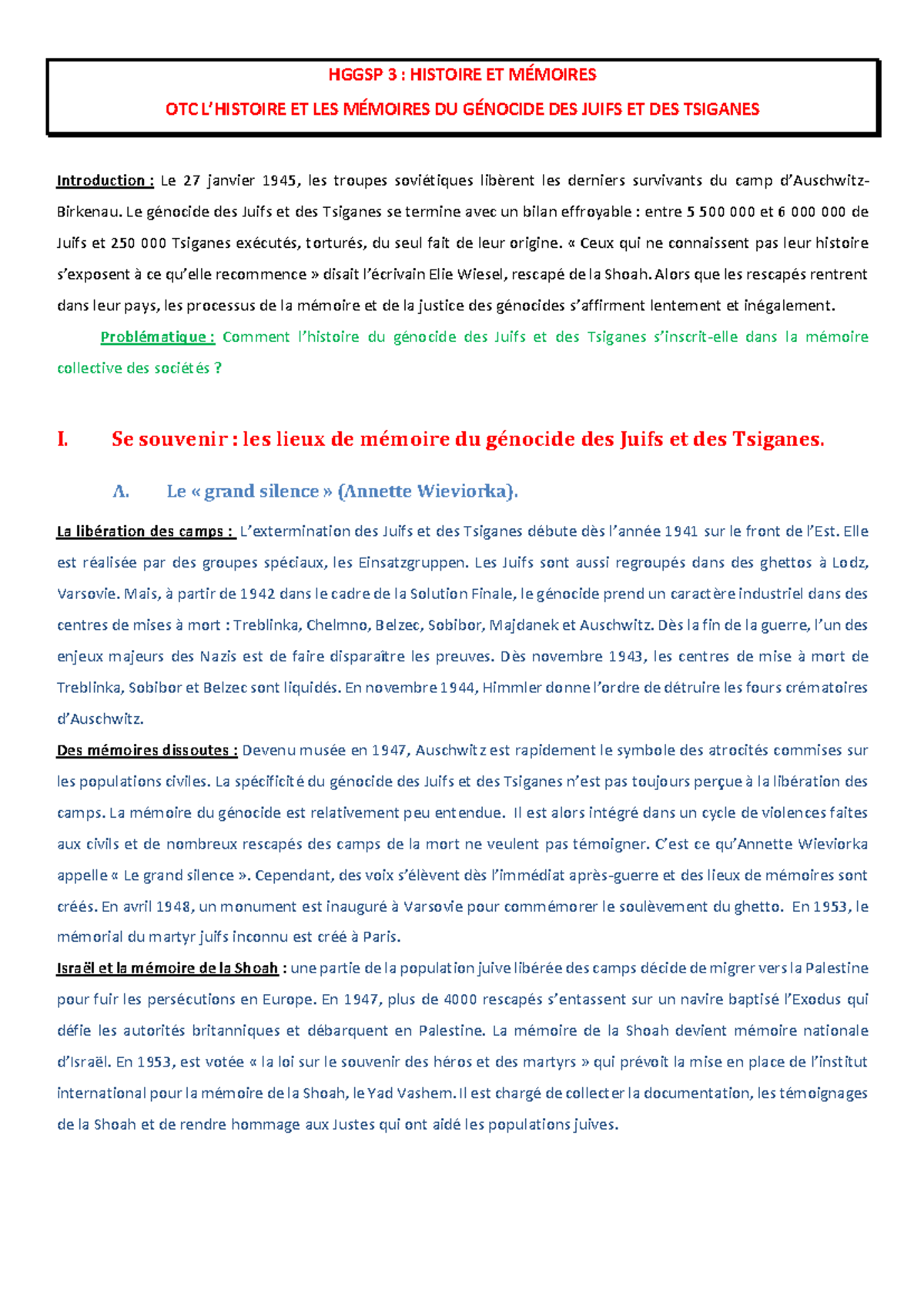 Otc histoire et memoires des genocides juif et tsigane - HGGSP 3 : HISTOIRE ET MÉMOIRES OTC ...