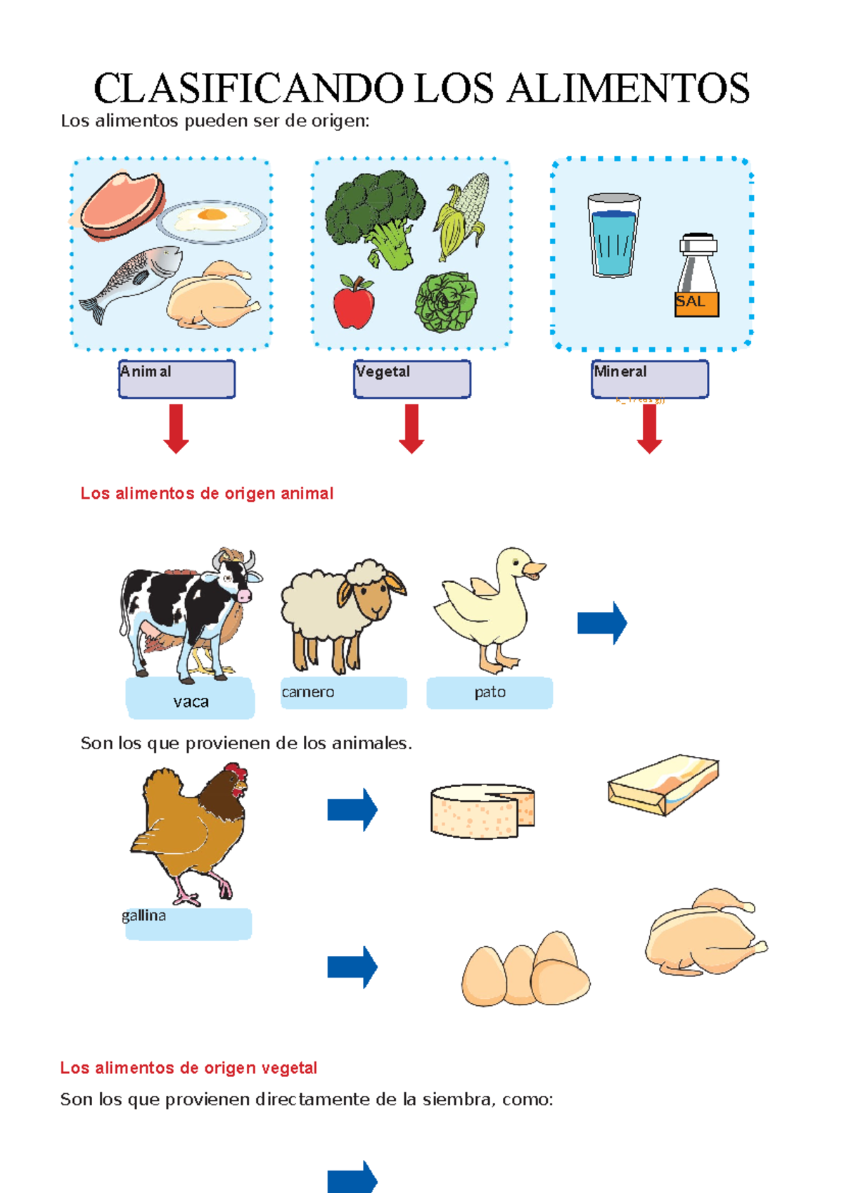 Clasificación de Alimentos: Orígenes Animal, Vegetal y Mineral - Studocu