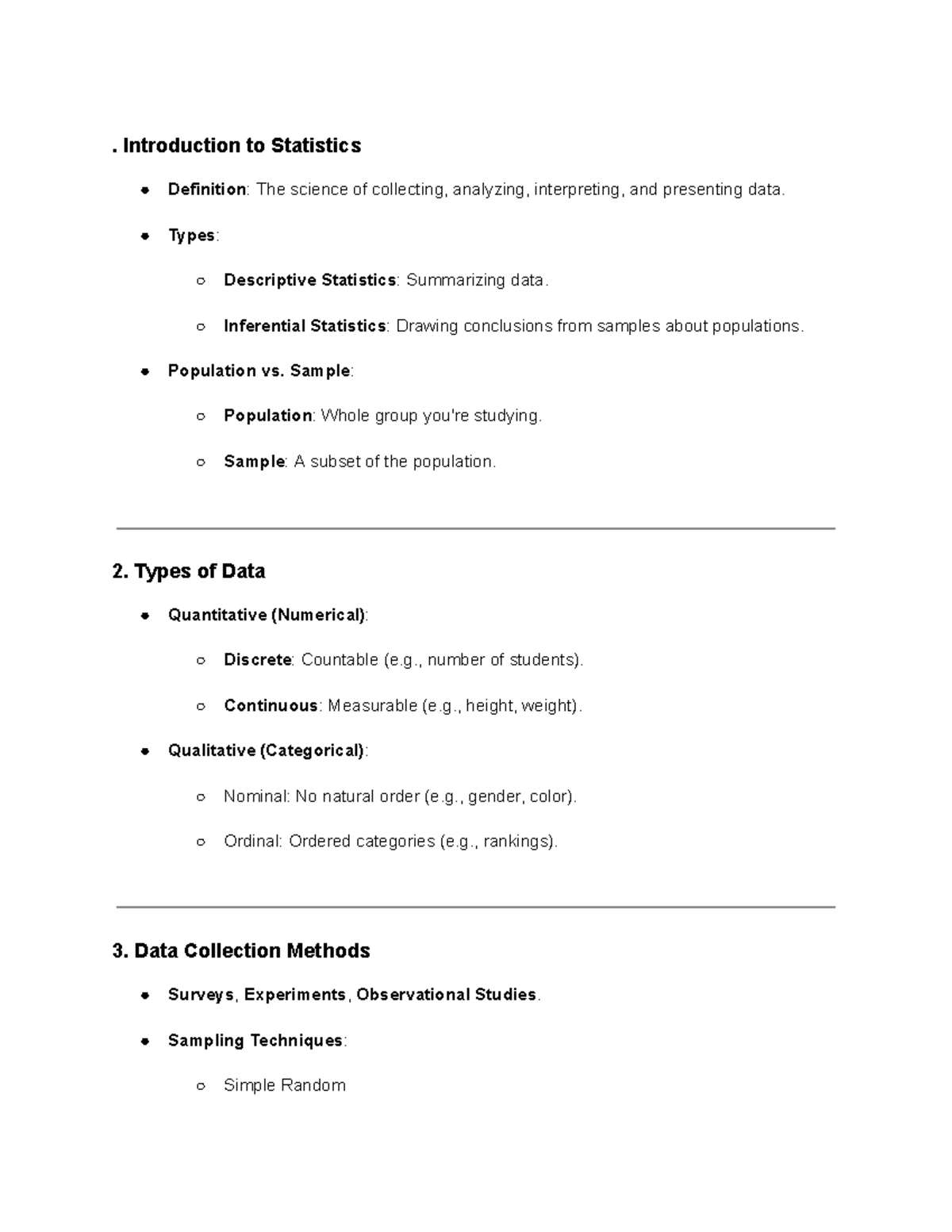 Introduction to Statistics: Key Concepts and Methods (STAT101) - Studocu